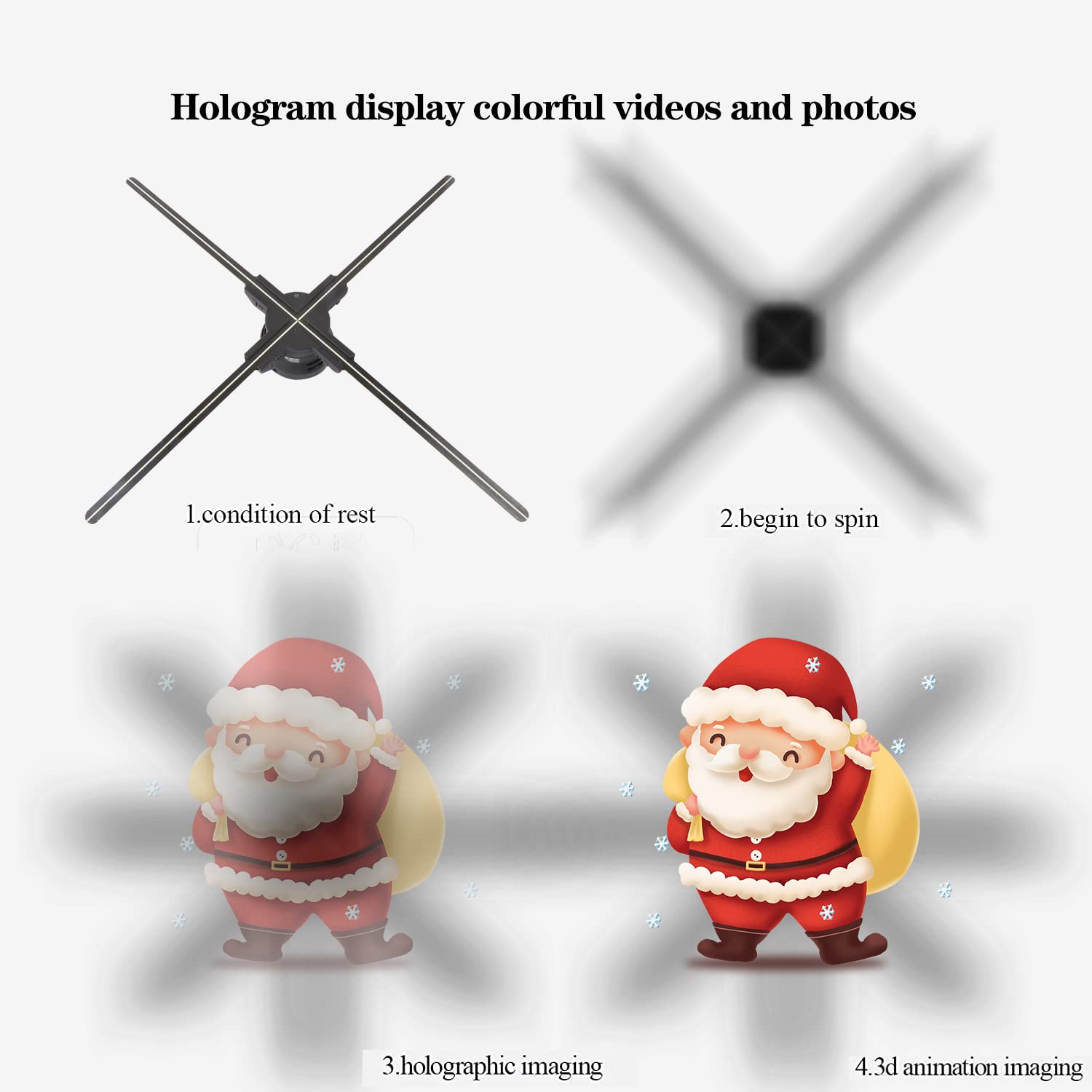 25.6 inches 3d hologram fan with stand