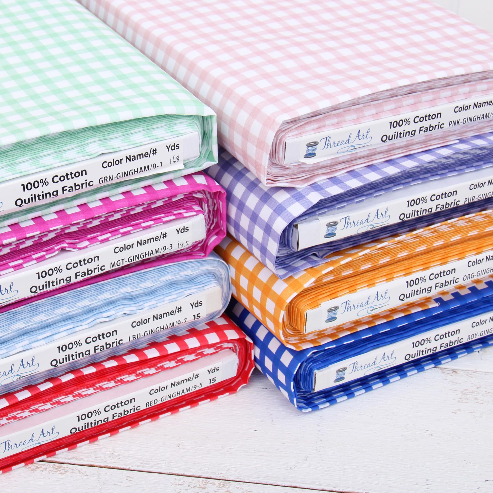 3 Yard Cut Threadart Premium Cotton Quilting Fabric - Spring Picnic Collection - Light Blue Gingham - 44" Width - 100% Cotton - Quilting, Sewing, Crafts