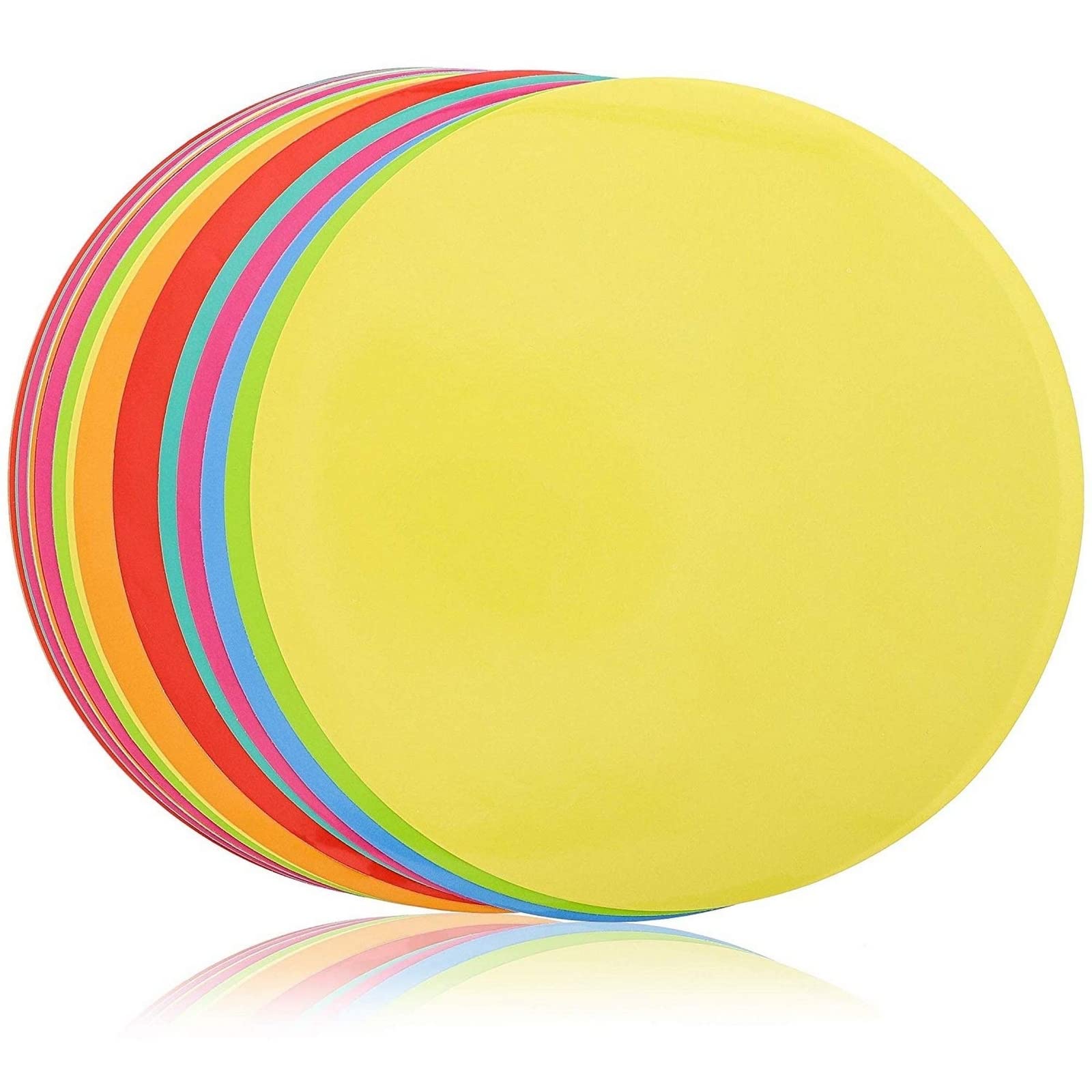24 Pack 11-inch Dry Erase Spots and Sticker Dots for Classroom Tables - Peel and Stick Circles for Teachers and School Essential Supplies (8 Colors)