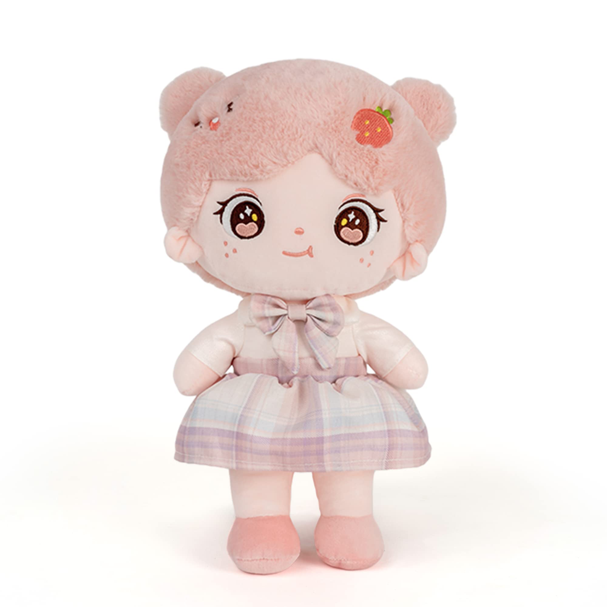 Adorlynetty My First Baby Doll,9” Cute Rag Doll Soft Baby Dolls for Girls Infants Toddlers Boys Pink