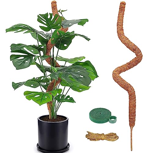 47 Inch Moss Pole for Plants Monstera, Moss for Potted Plants Bendable Plant Stakes for Indoor Plants, Handmade Coco Coir Monstera Plant Support for Plants Grow Upwards