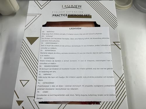 LASHVIEW Eyelash Extension Kit, with Mannequin Head Practice Exercise Set, Training Lash Extension Supplies for Beginners Include Individual Lashes Glue Tweezers and Training Lashes
