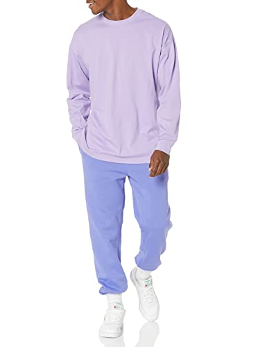 Amazon Essentials Men's 100% Organic Cotton Oversized-Fit Long-Sleeve T-Shirt, Purple, Large