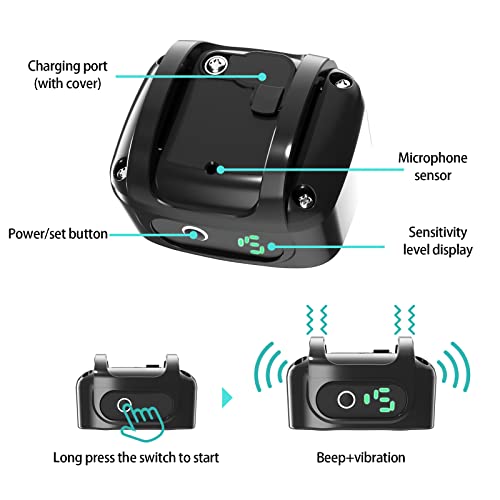 Bark Collar for Small Dogs 5-15lbs Small Dog Bark Collar No Shock Bark Collar Rechargeable Anti Bark Collar Shockless with Adjustable Sensitivity and Intensity Beep Bark Collar for Small Medium Dogs