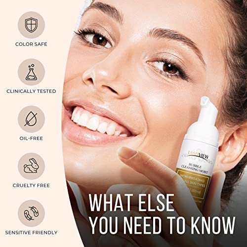 LASHVIEW Lash Shampoo,Eyelash Extensions Cleanser,50ml with Brush,Eyelid Foaming Cleanser,Gentle Formula without Irritation, Easy to Use and Rinse,For Home Use and Salon