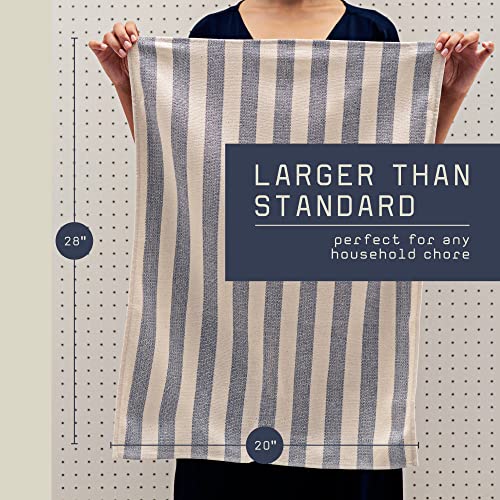 MEEMA Kitchen Towels and Dishcloths, Ecofriendly Upcycled Cotton Set of 4, Large 20 x 28 in Super Absorbent Premium Weave, Toallas de cocina