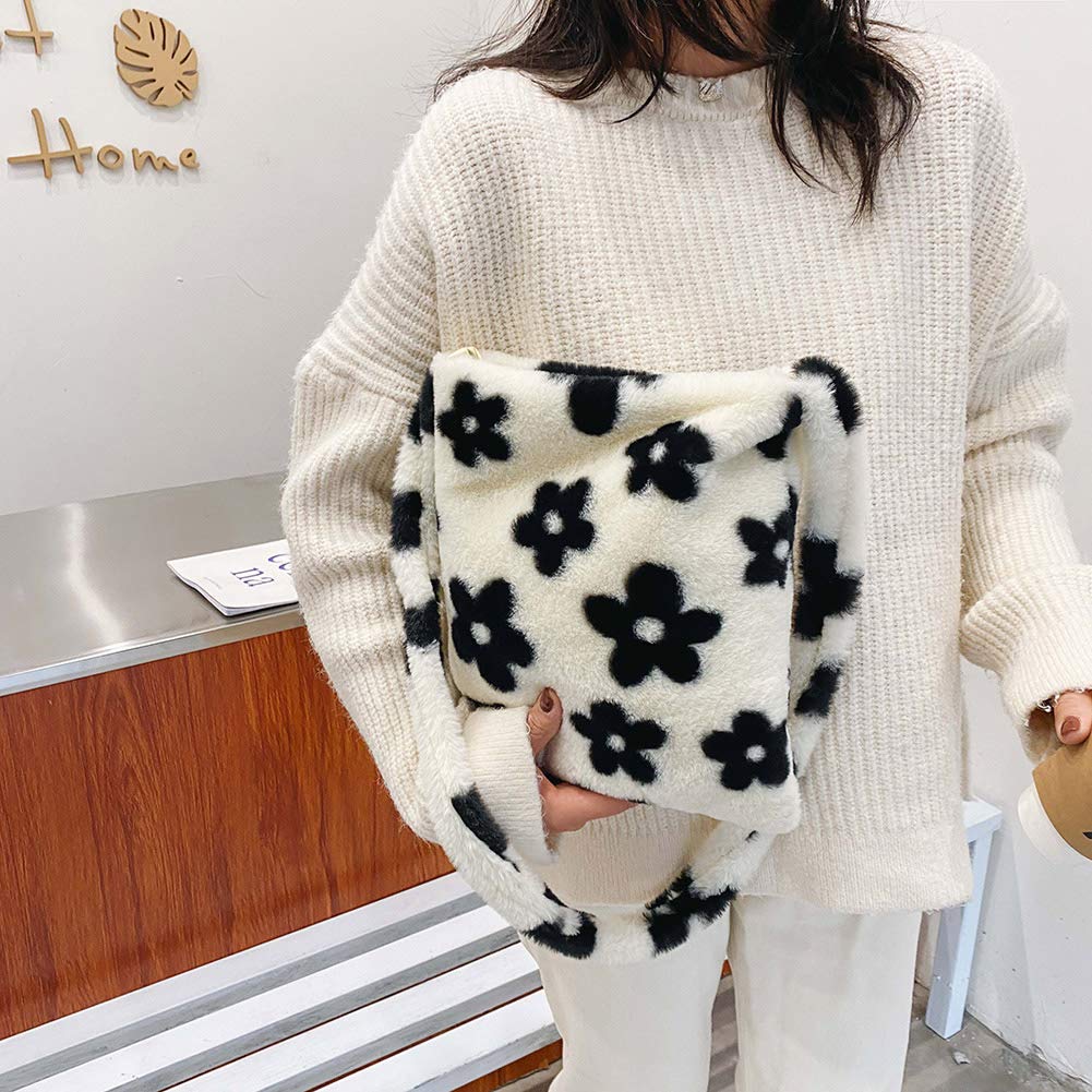 Aktudy Plush Shoulder Bag Crossbody Handbag Women Bag Messenger Bag
