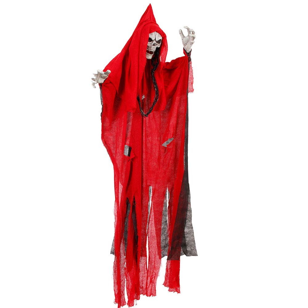 Scorpiuse Halloween Hanging Ghost Large Life-Size 75 Inches Halloween Prop for Halloween Party Prop Decor (75 Inches, Scarlet)