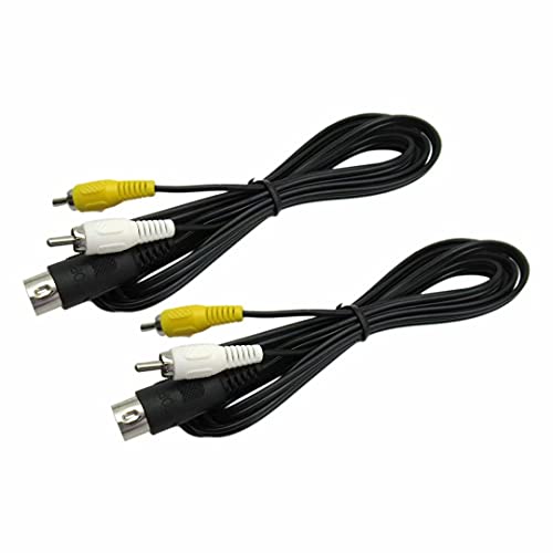 2 Pack Replacement RCA AV Cable Fits for SEGA Genesis Model 1