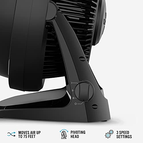 Vornado 62 Whole Room Air Circulator Fan with 3 Speeds, Black