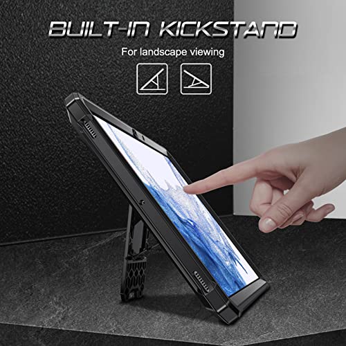 Fintie Case for Samsung Galaxy Tab S8/Tab S7 11 Inch (Model SM-X700/X706/T870/T875/T876), Tuatara Rugged Unibody Hybrid Full Protective Bumper Kickstand Cover Built-in Screen Protector, Black
