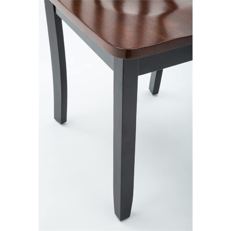 BOWERY HILL 18'' Farmhouse Wood Dining Chair in Black/Cherry (Set of 2)