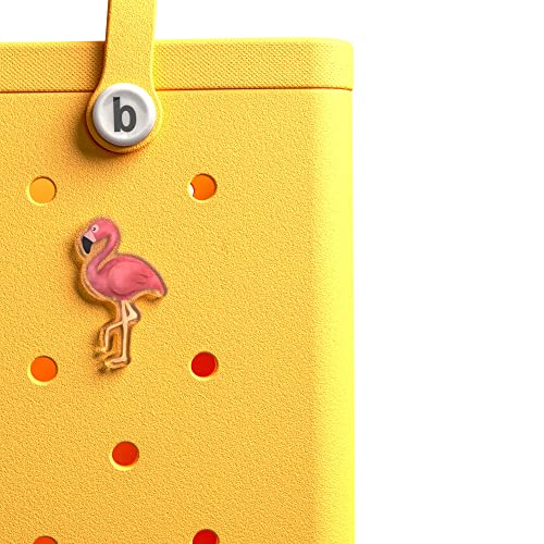 BOGGbeans Beach Charms for Bogg Bag, Simply Southern Totes, and Similar Styles. Acrylic 3" Beach Charm Accessories for Beach Totes (Flamingo)