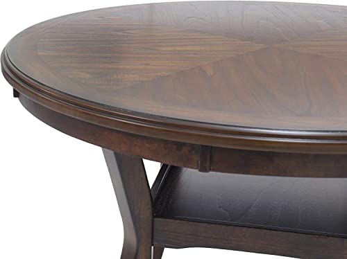 New Classic Furniture Mitchell 5-Piece Dining Set with 1 Table and 4 Chairs, Brown Cherry