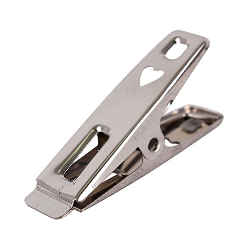 ASSICA Durable Clothespins Sunshine Universal Stainless Steel Clothes Clips Clothes Pins Hanging Clips Hooks for Home/Office Use Set of 20.