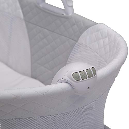 Delta Children 2-in-1 Moses Basket Bedside Bassinet Sleeper - Portable Baby Crib with Wheels & Removable Moses Basket, Grey