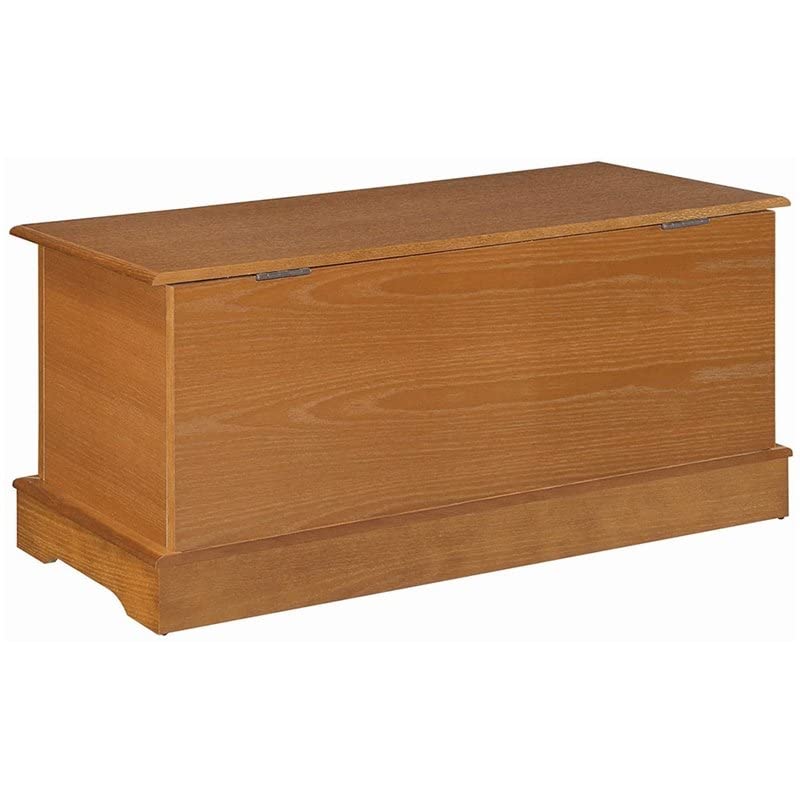 Bowery Hill Cedar Wood Storage Blanket Chest Bench in Honey Brown