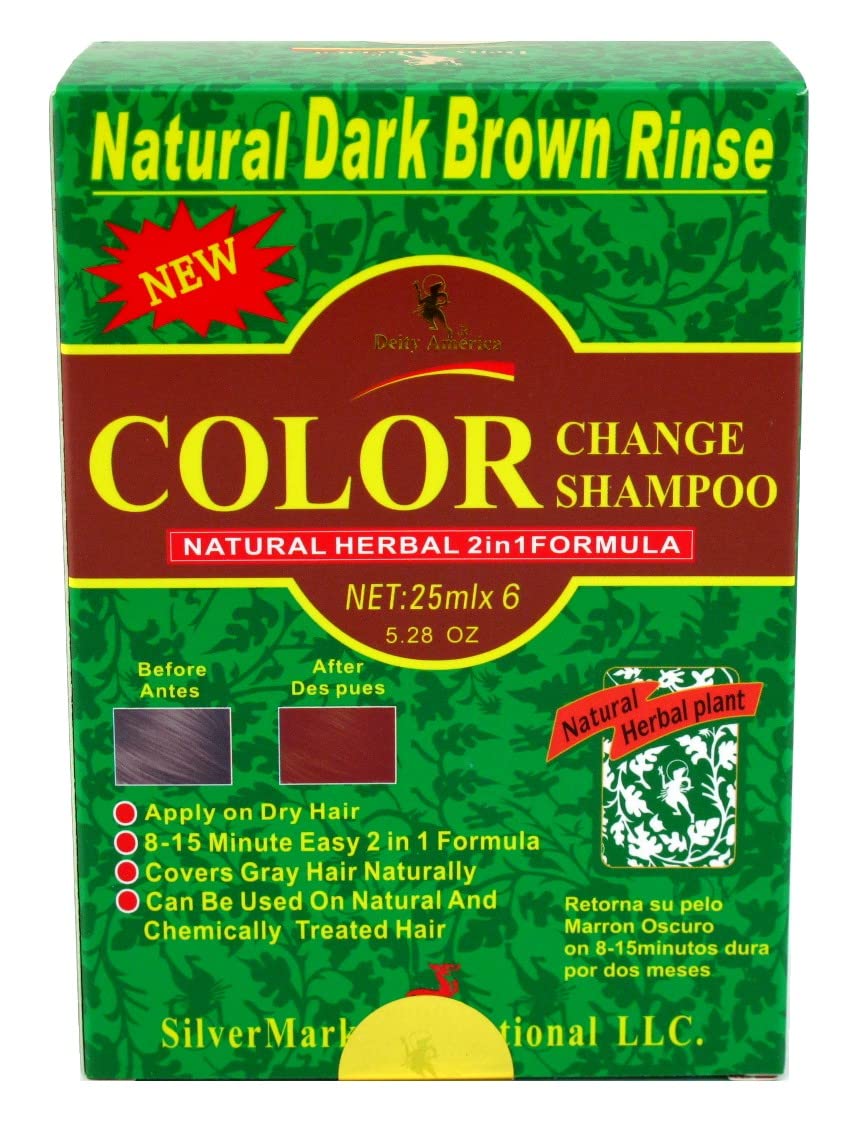 Deity Shampoo Color Change Kit Natural Herbal 2N1 Dark Brown (Pack of 3)