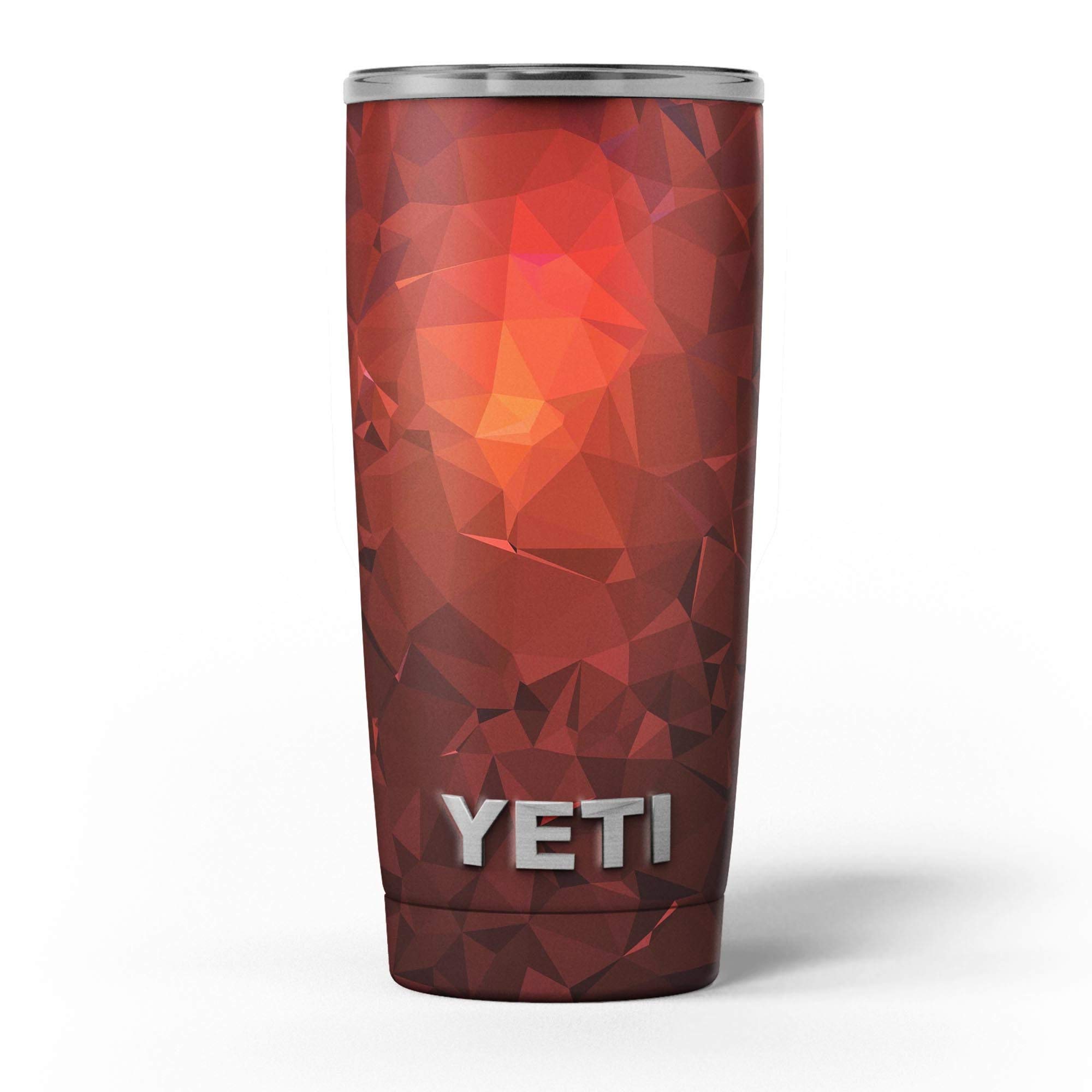 Design Skinz Red Orange Geometric V13 - Skin Decal Vinyl Wrap Kit Compatible with The Yeti Rambler Cooler Tumbler Cups