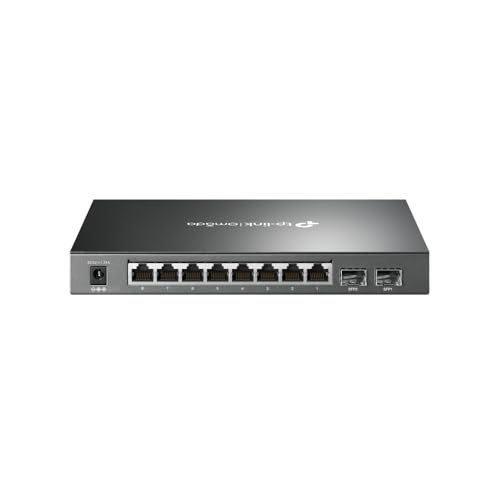 TP-Link TL-SG2210P V3 Jetstream 8-Port Gigabit Smart PoE+ Switch with 2 SFP Slots (Supports 8 Gigabit PoE Ports, 58W Budget, Fanless)