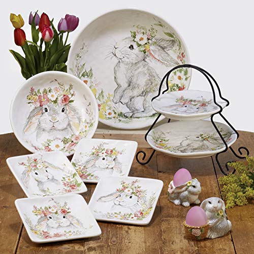 Certified International 23235 Sweet Bunny Oval Serving Platter, 17.25"x 12.5", Multicolored