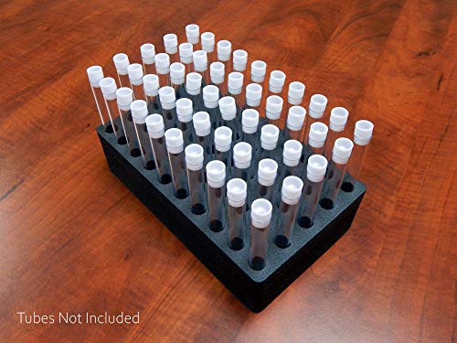 Polar Whale Test Tube Rack Black Foam Storage Rack Organizer Stand Transport Holds 50 Tubes Each Fits up to 12mm Diameter Tubes