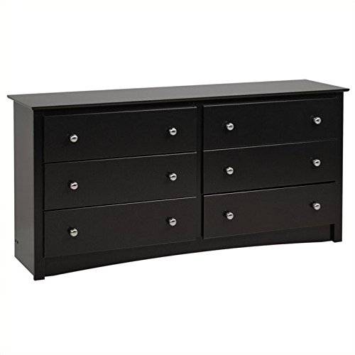 Home Square Contemporary 3 Piece Bedroom Set with Bedroom Dresser and 2 Piece 3-Drawer Nightstand in Black