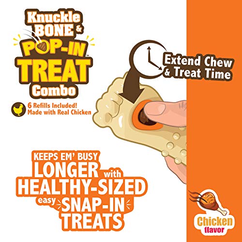 Nylabone Pop-In Dog Treat Refills for Treat Toy Combo Chicken Medium/Wolf (30 Count)