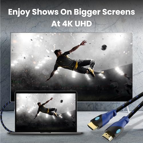 AURUM CABLES Ultra Series High-Speed 4k HDMI Cable with Ethernet for Gaming and TV, 15ft Braided Network Extender HDMI Cord Supports, 3D,1080P, ARC, Compatible with PC Laptops Xbox PS3 PS4 PS5,10 Pack