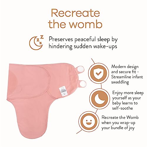 Comfy Cubs Swaddle Blanket Baby Girl Boy Easy Adjustable 3 Pack Infant Sleep Sack Wrap Newborn Babies (Small 0-3 Months, Blush, Mauve, Mulberry)