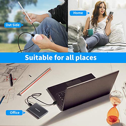 USB A to USB C 3.1/3.2 Gen 2 Cable 10Gbps Data Transfer (6inch/0.5FT), Short USB C SSD Cable with 60W QC 3.0 Fast Charging, Spare Cable for Samsung T7, SanDisk Extreme Portable SSD, Crucial X8, WD