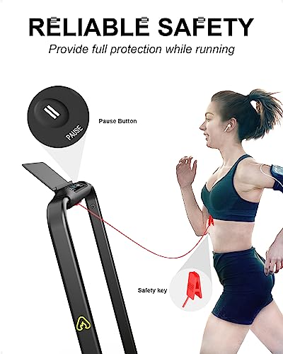 AKSO Foldable Treadmill Walking Pad, 300lb Capacity 2 in 1 Folding Treadmill 7.6mph Under Desk Treadmill with Remote & Smart App, Small Walking Running Jogging for Home Office Portable Treadmill