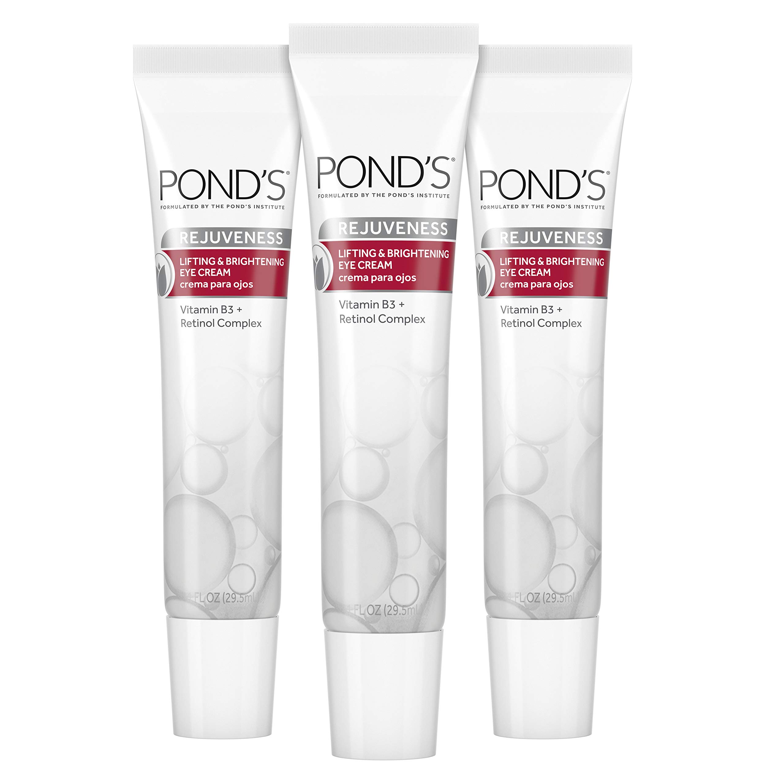 Pond's Rejuveness Brightening Under Eye Cream for Wrinkles with Vitamin B3 and Retinol Complex, Daily Anti-Aging Eye Cream Cr1 fl oz, 3 Pack