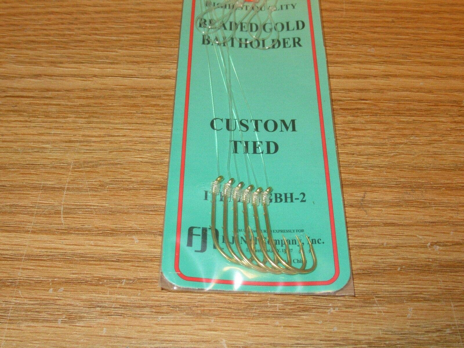 24 PKS Size 2 SNELLED Beaded Gold BAITHOLDER Hooks 144 Porgy SEA Fish Hooks