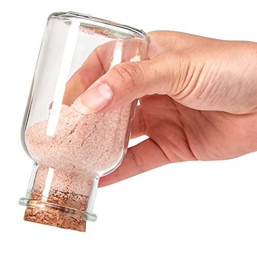 EZOWare 20pc Spice Jars, 5oz Bottle Clear Glass Canister Set with Cork Lid, Round Decorative Reusable Vial Storage Containers for Herbs, Teas, Seasonings, Party Favors, Candy (150ml)