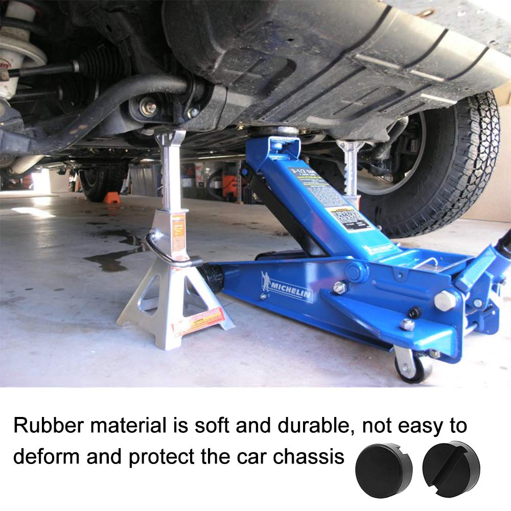 2PCS Universal Jack Pad Slotted Rubber Jack Pad Medium Size - Frame Rail Protector Puck/Pad Keeps Pinch Weld