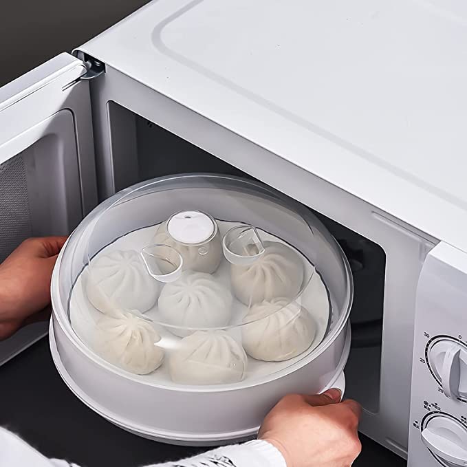Bonilaan Microwave Steamer, BPA Free Kitchen Microwave Cooker, Microwave Cookware Steamer for Vegetables, Rice and Fish, 11X28 (OY-01)