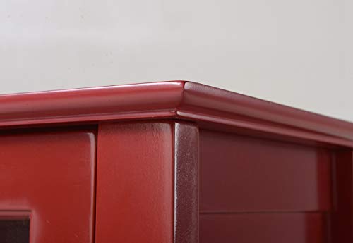 American Furniture Classics OS Home and Office Accent and Display Cabine Glass Door Cabinet, Red Paint