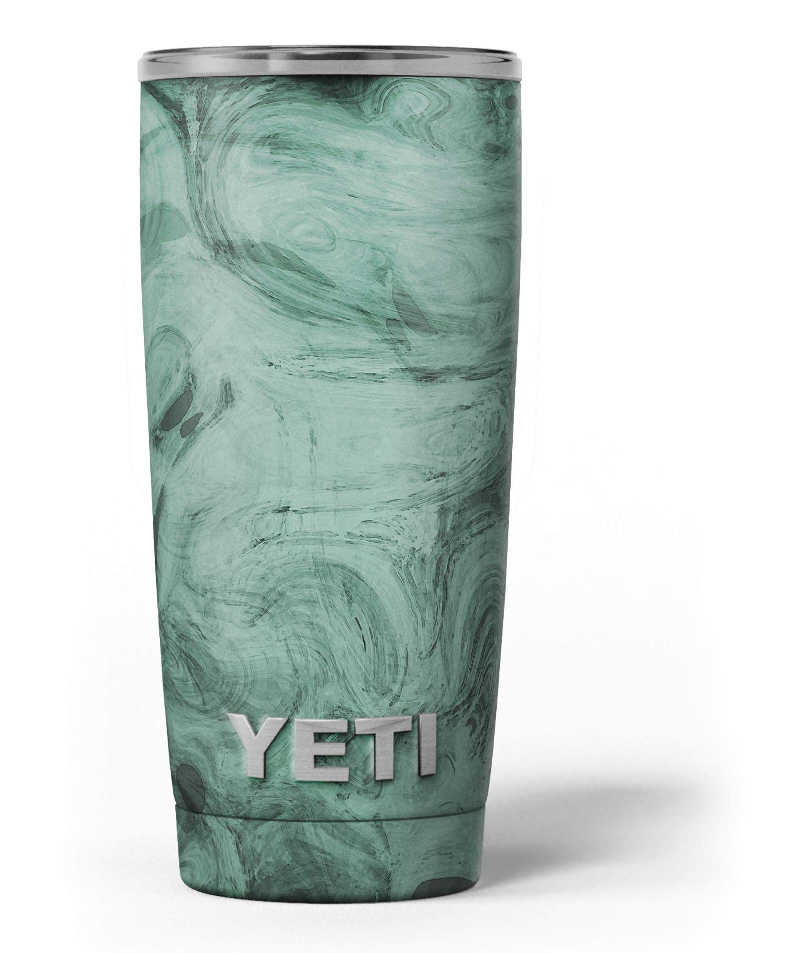 Design Skinz Green Slate Marble Surface V16 - Skin Decal Vinyl Wrap Kit Compatible with The Yeti Rambler Cooler Tumbler Cups