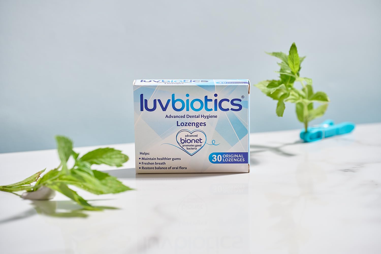 Luv Biotics Original Mint Lozenges with Probiotics, Xylitol & Aloe Vera - 30 Lozenges