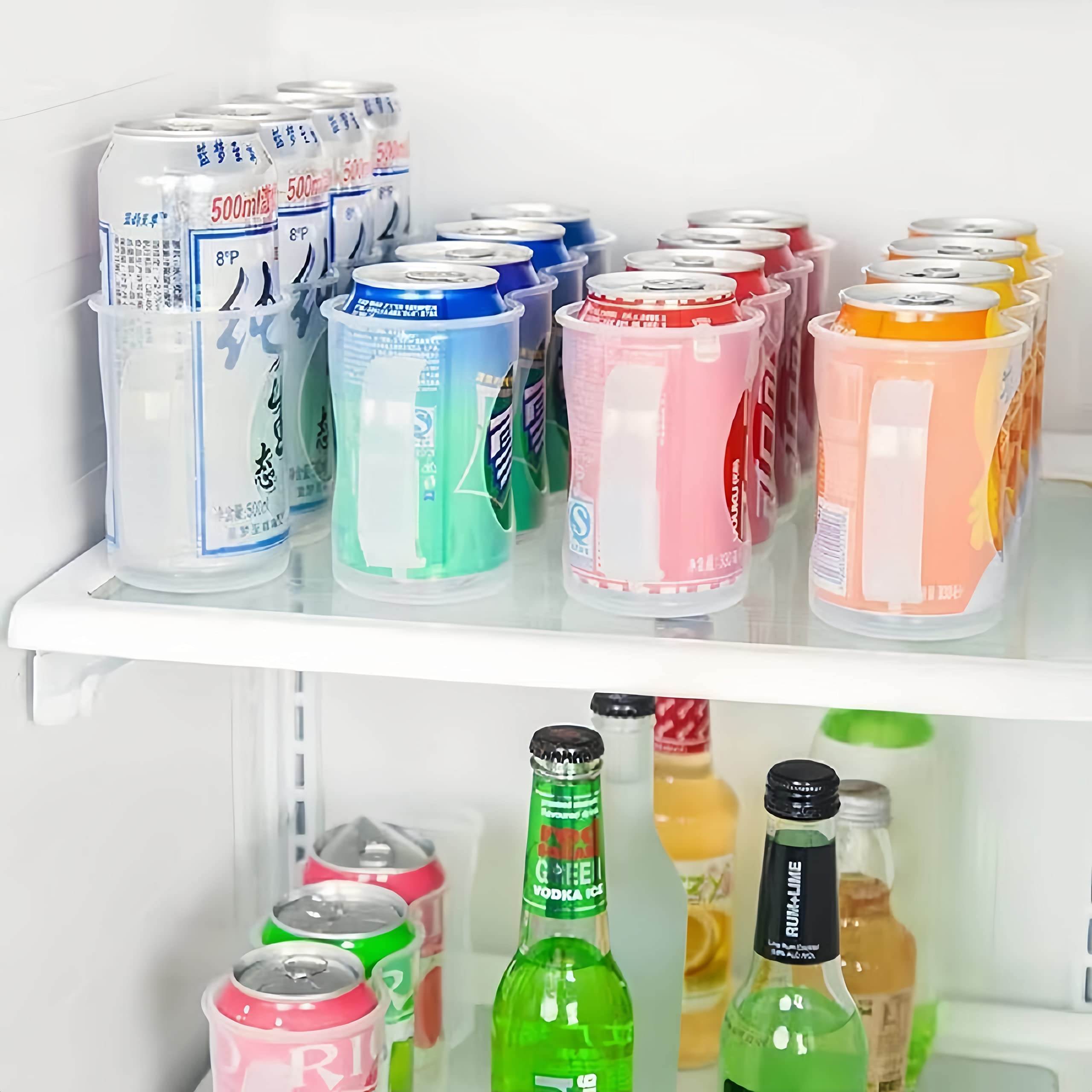 2 Pack Soda Can Dispenser for Refrigerator,Soda Can Organizer ,Can Organizer for Refrigerator