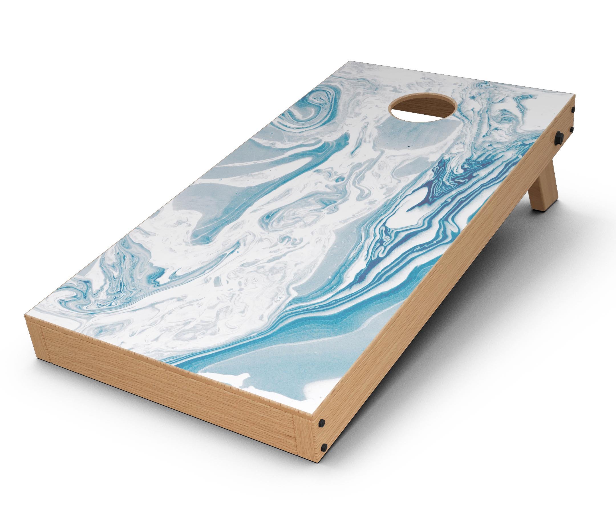 Design Skinz Marble Skin Set for Cornhole (Skin Only) - Mixtured Blue 57 Textured Marble