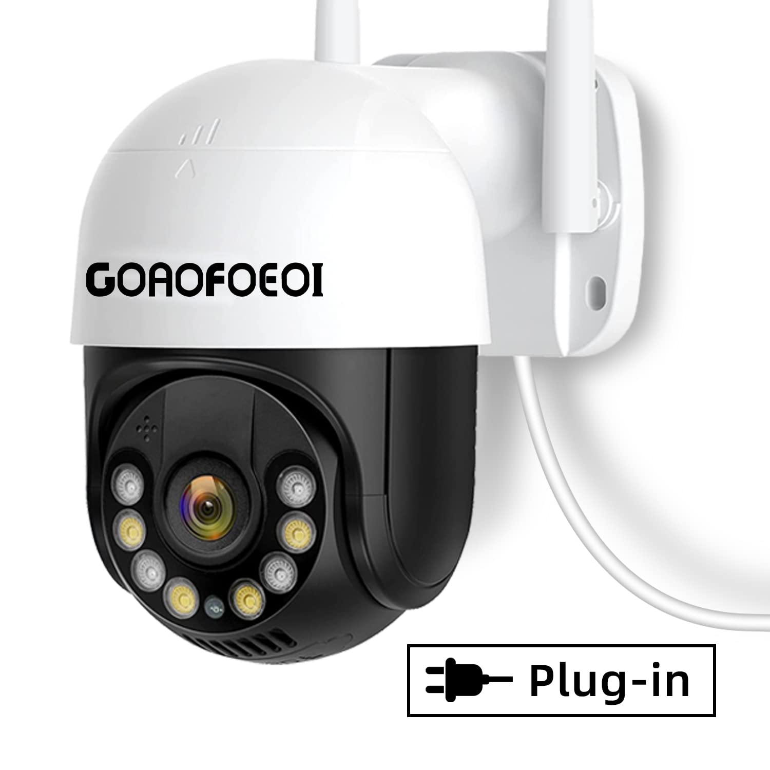 3MP Security Cameras Wireless Outdoor 2 Pack, 2K WiFi Surveillance Camera with 360°View, Follow Ratation, AI Detection,Two Way Audio, IP 65, Color Night Vision, SD Card &Cloud Storage, 24/7 Recording