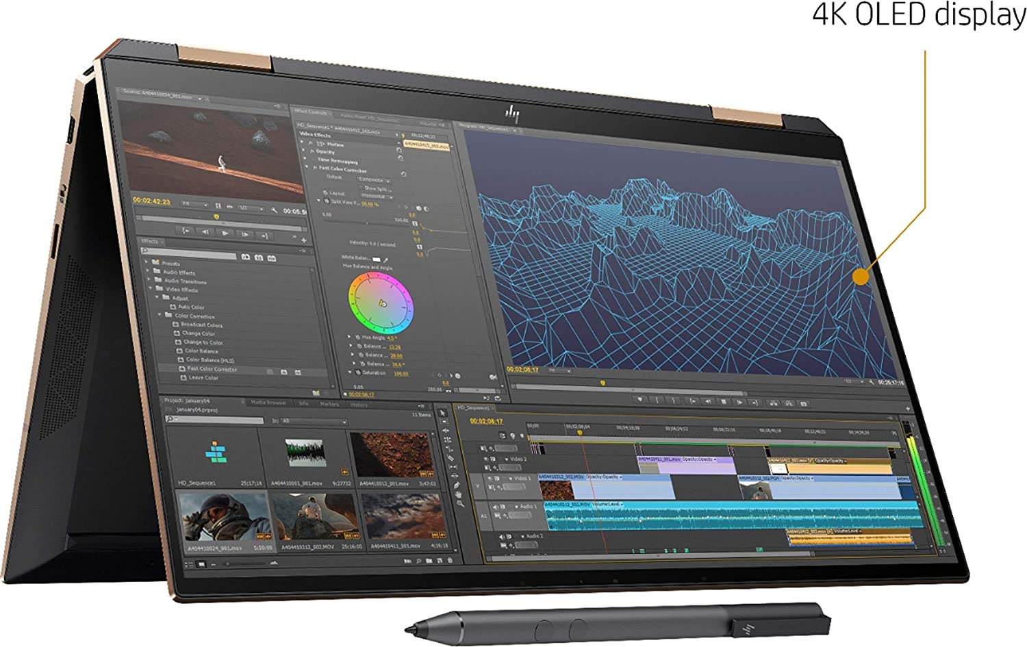 HP Spectre x360 13t (10th Gen Intel i7-1065G7, 4K AMOLED, 16GB, Precision, WiFi 6 AX, with Stylus Pen, 2-in-1, B&O, 3 Years McAfee Security, Windows 10 PRO, Warranty) Nightfall Black