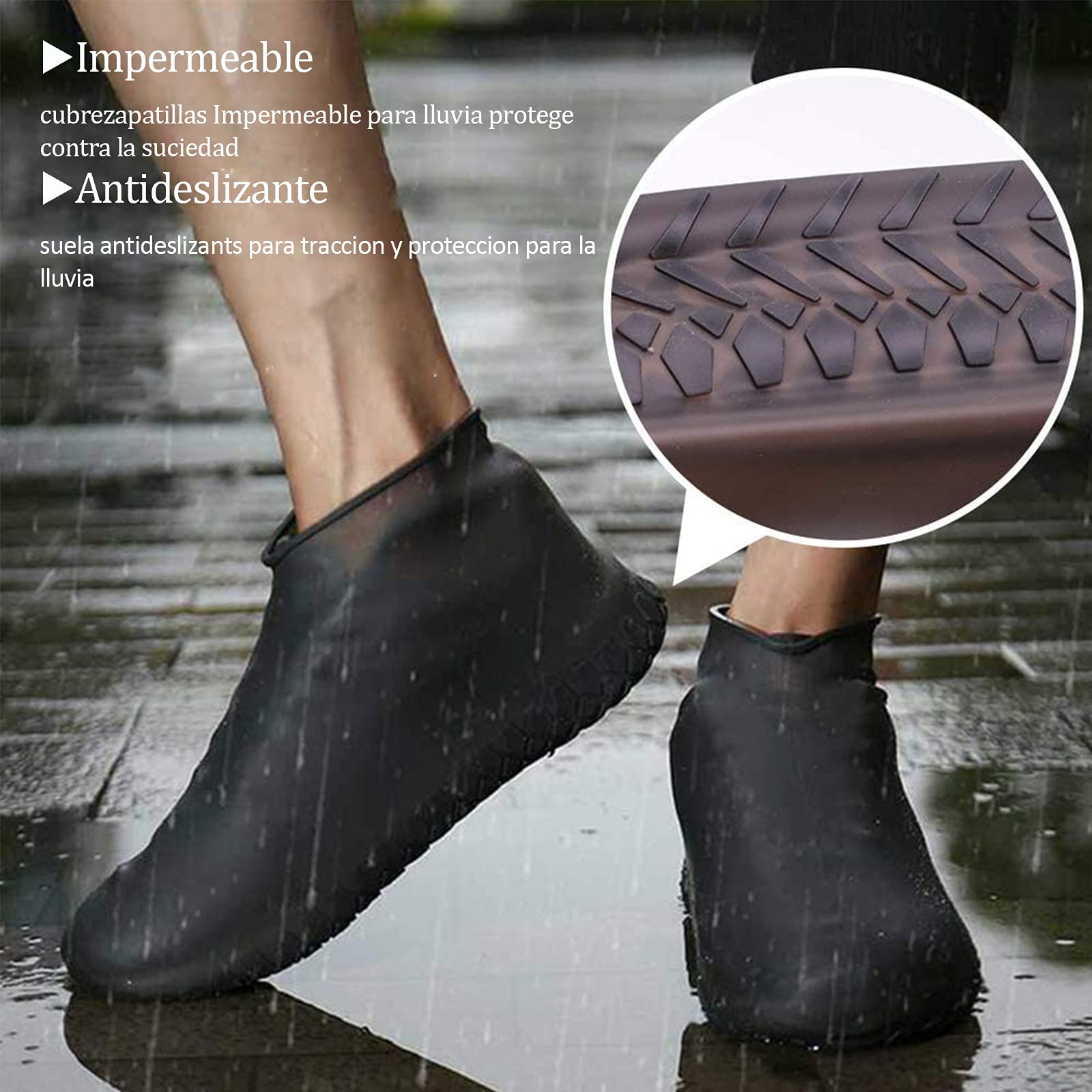 3 Pairs Waterproof Silicone Rain Shoe Covers,6PCS Impermeables Silicone Rubber Boot Covers,Non-Slip,Water Resistant,Reusable,Stretchable,Foldable,for Kids,Men,Women Cycling,Outdoor Protection(S,M,L)