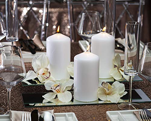BOLSIUS Set of 6 White Pillar Candles - 3x6 inch Unscented 65 Hour Long Lasting Candles - Dripless Clean Burning Smokeless Dinner Candle - Perfect for Wedding Candles, Parties and Special Occasions