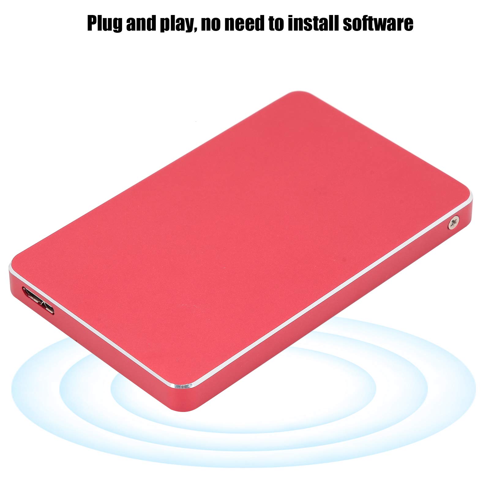 Portable Mobile SSD, USB 3.0 External Solid State Drive, No Noise Fast Hard Drive, Red Solid State Hard Disk for 98SE/ME/2000/XP/Vista/WIN7/WIN8(250GB)