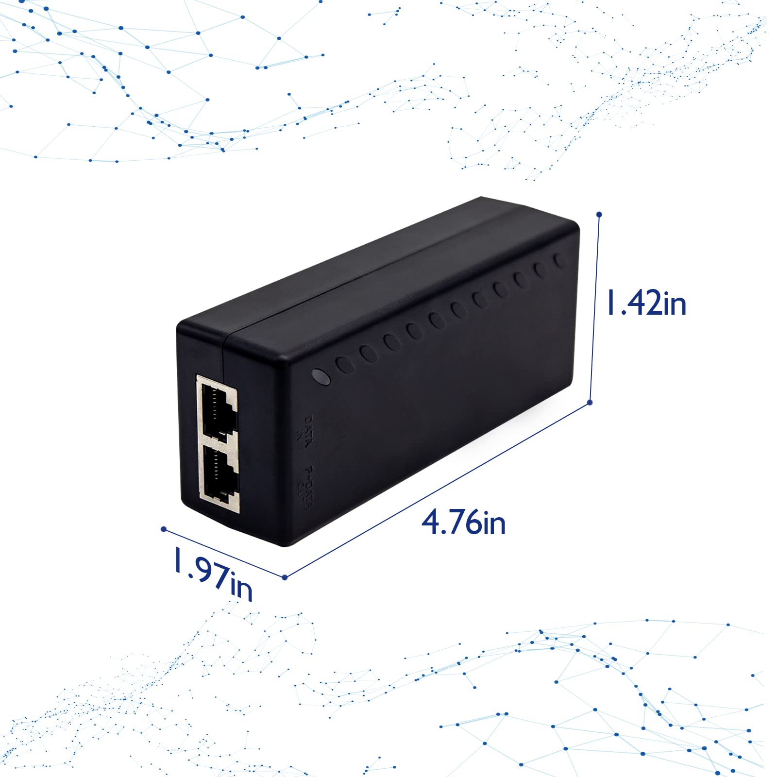 Gigabit PoE+ Injector Adapter - 30W 48V Power Over Ethernet Plus - 10/100/1000Mbps IEEE 802.3af/at Compliant - Up to 100 M (328 ft) Range, by ThePoEstore