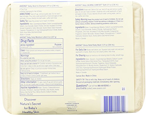 Aveeno Baby Daily Bathtime Solutions Gift Set to Nourish Skin for Baby and Mom, 4 items