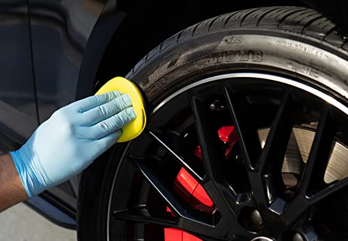 Carfidant Car Tire Shine Spray Kit - Tire Dressing & Rubber Protectant - Dark, Wet Look with No Grease and No Sling! Tire Black Tire Shine with Applicator Pad